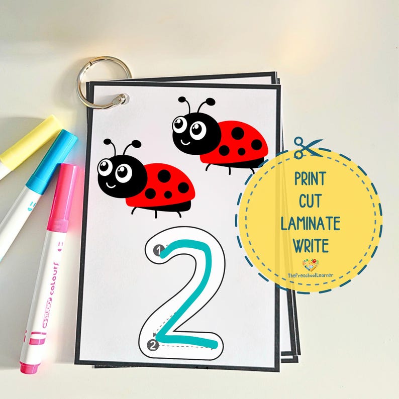 Number Tracing Printable Flashcards, 1 - 10 Counting Activity, Prek ...
