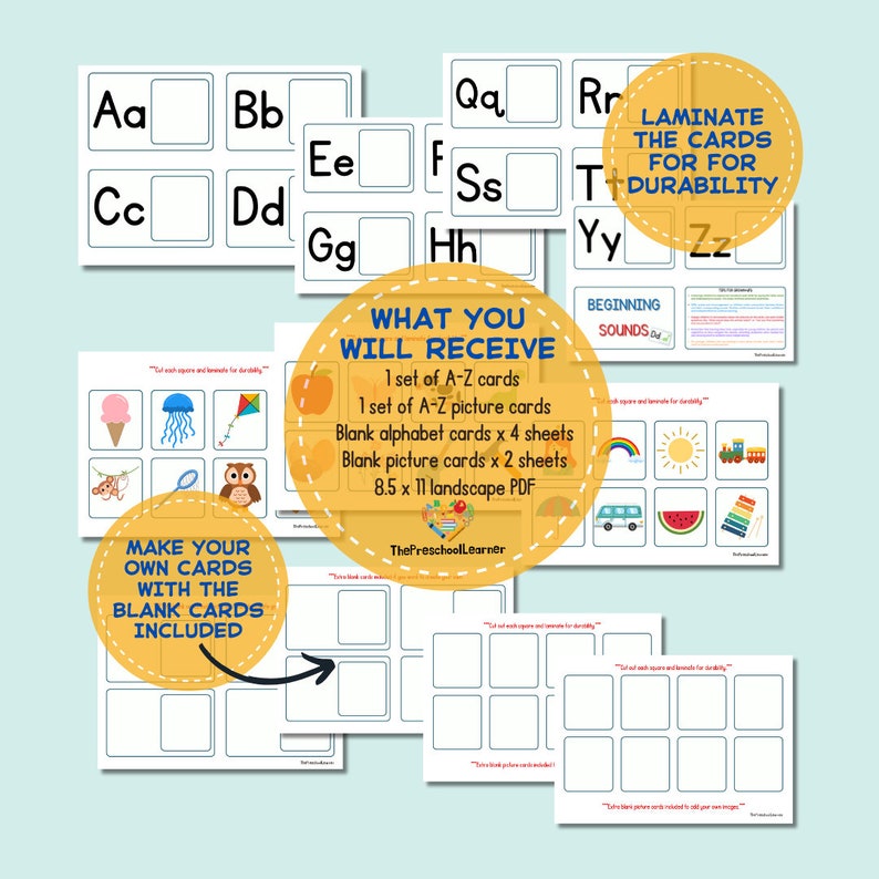 Beginning Sound Printable Activity, Educational Alphabet Game, Pre-k ...