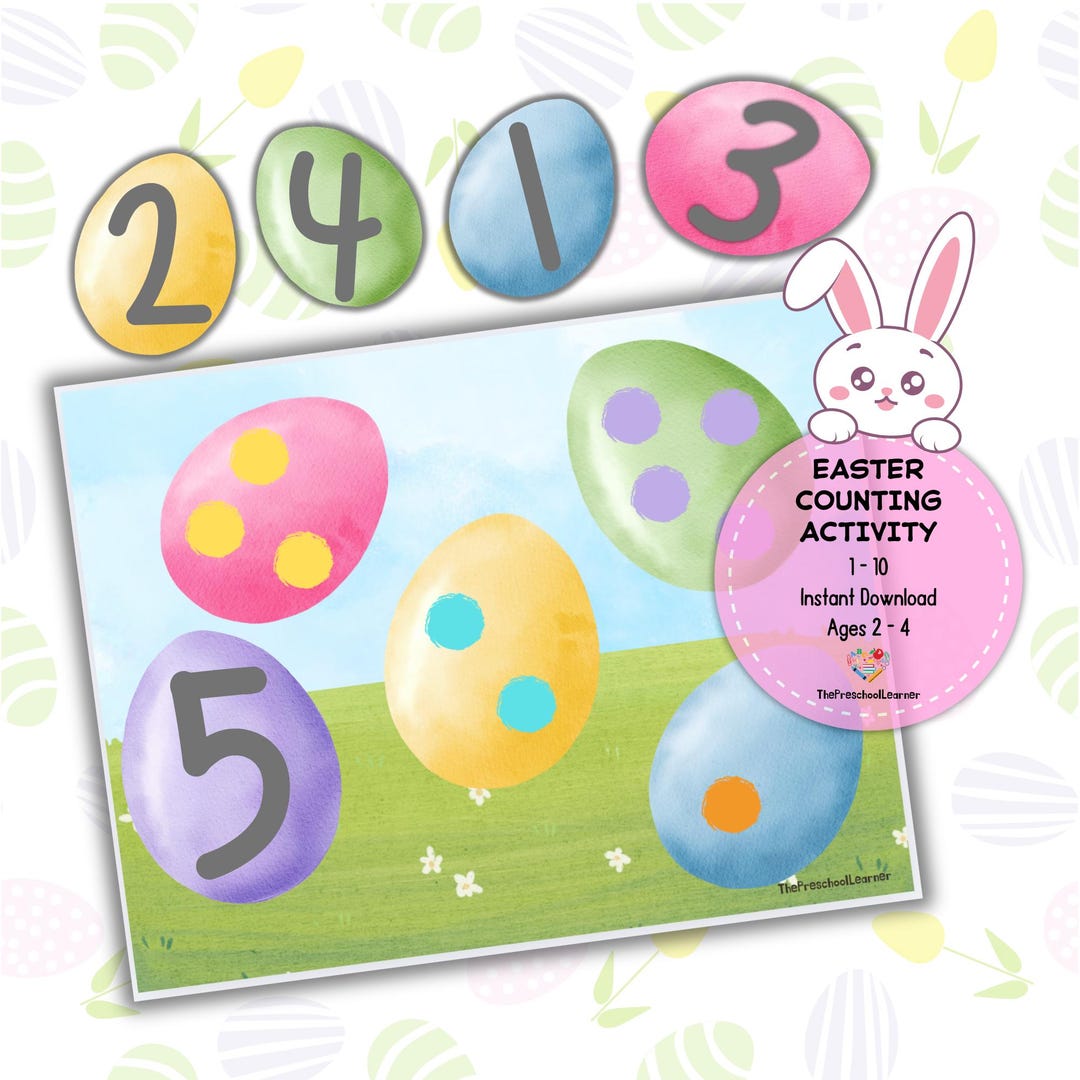 Easter Egg Counting Activity, 1 - 10 Printable Number Worksheet, Prek ...