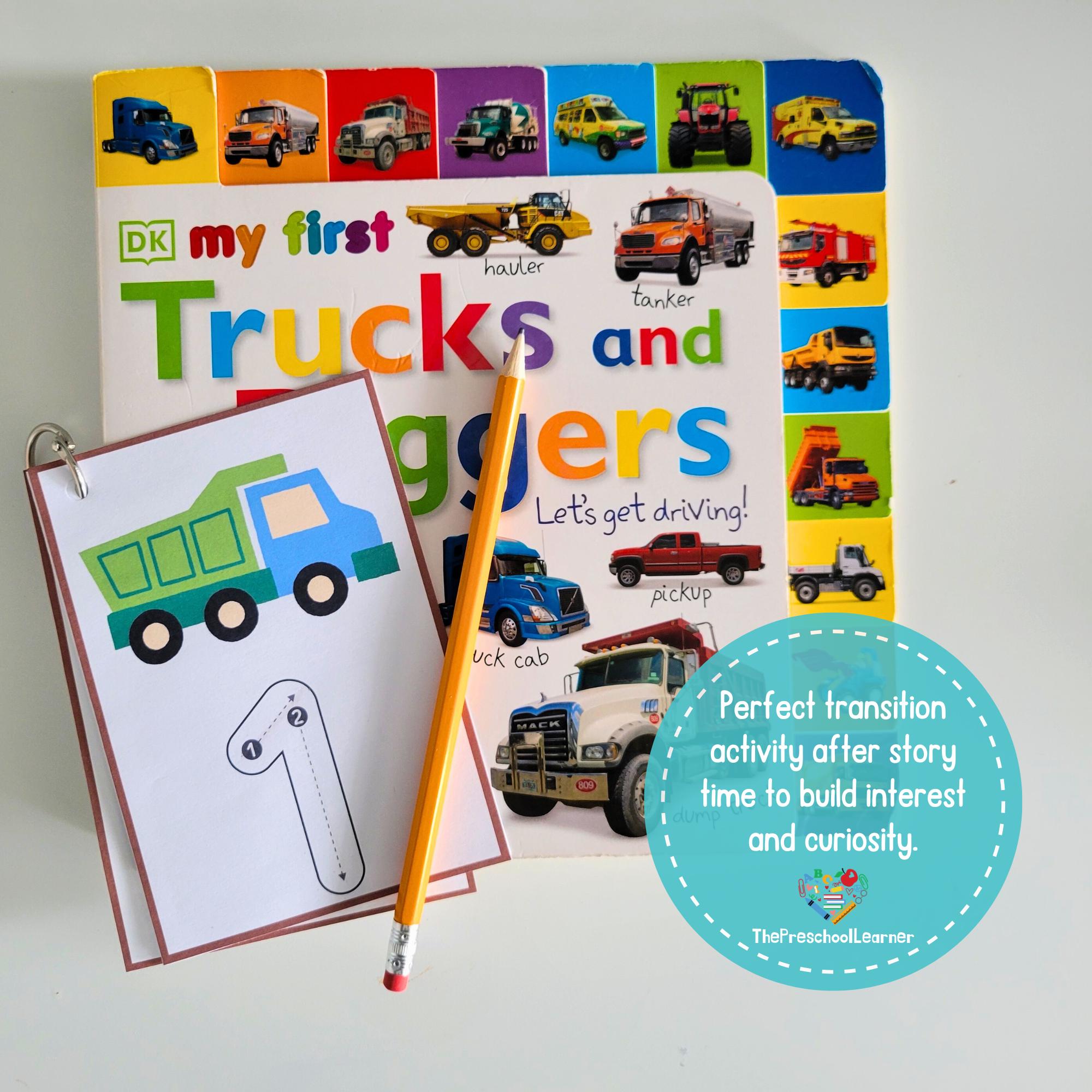 Trucks Number Tracing Flashcards: Kids Math Activity (PDF) - Etsy