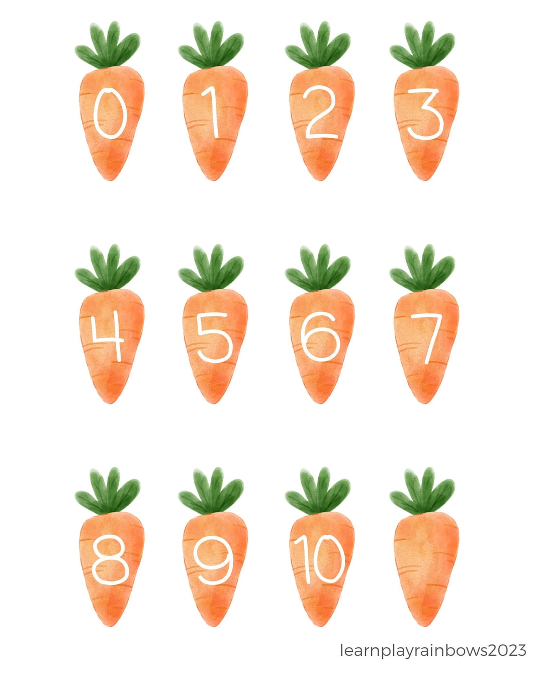 Printable Carrot Number and Alphabet Cards - Easter and Spring ...