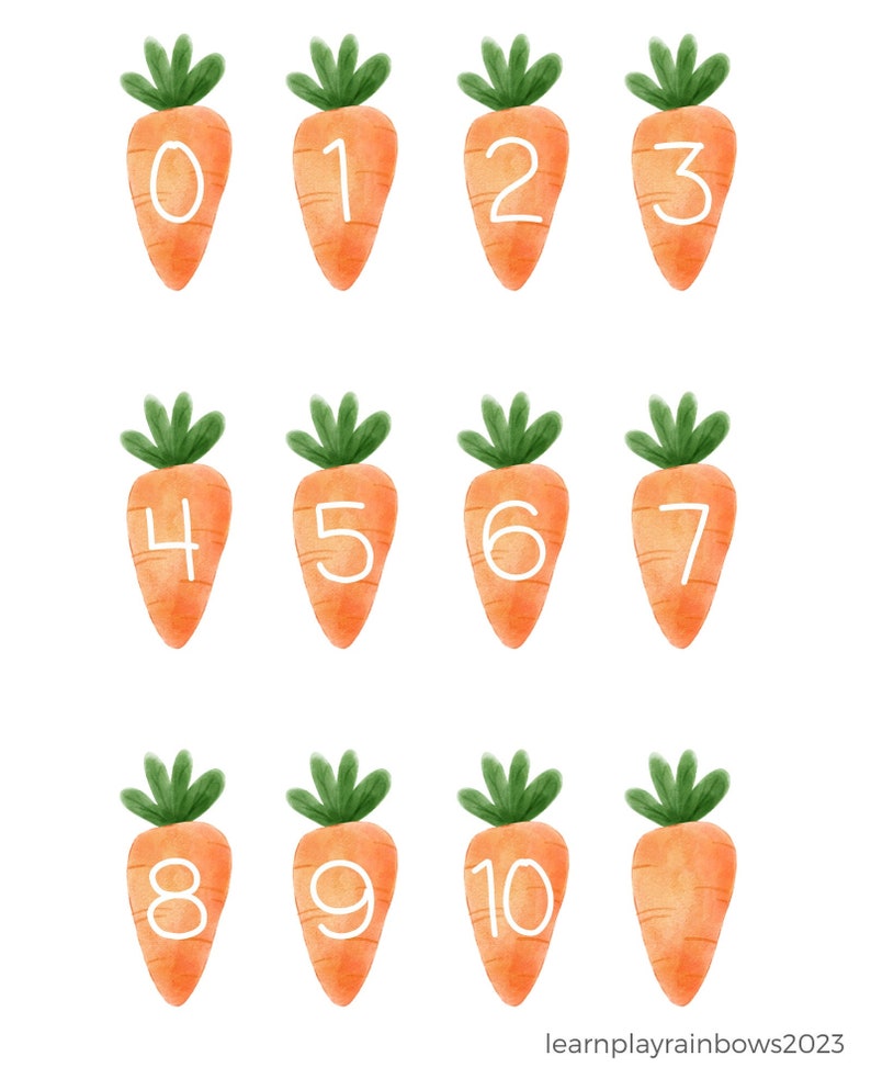 Printable Carrot Number and Alphabet Cards - Easter and Spring ...