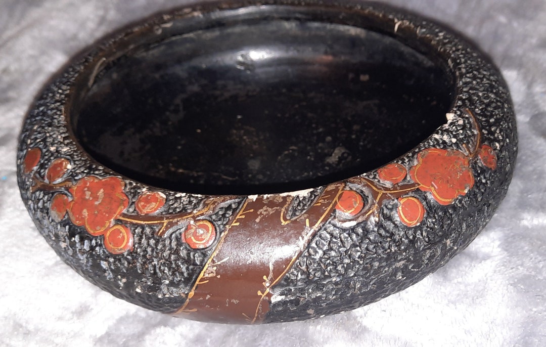 Antique 1920s Japan Tokanabe Black Pottery Art Nouveau Planter Bowl - Etsy