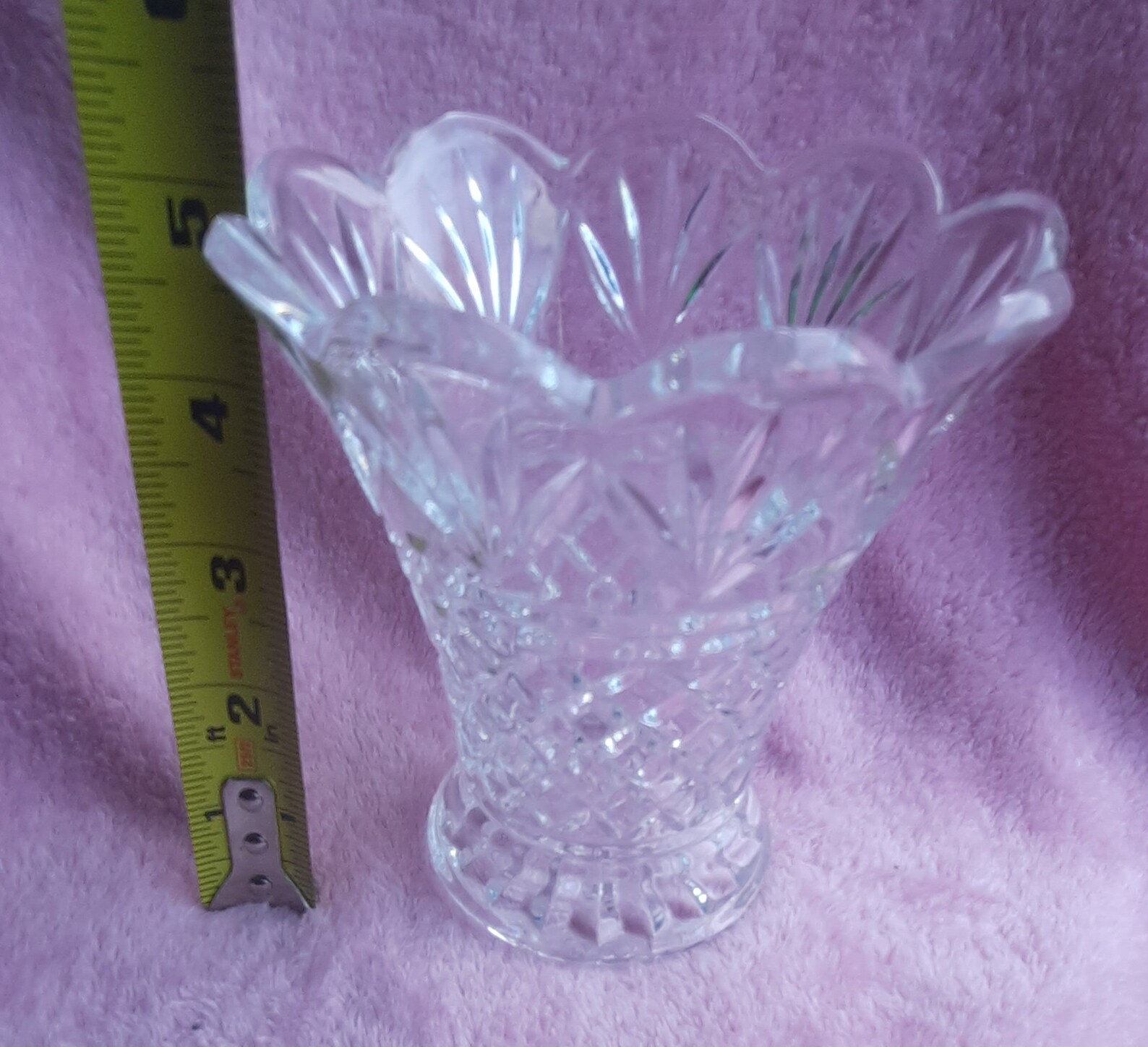 Vintage Crystal Vase Cut Glass With Beautiful Patterns - Etsy