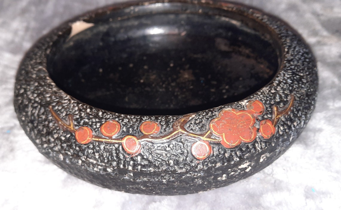 Antique 1920s Japan Tokanabe Black Pottery Art Nouveau Planter Bowl - Etsy
