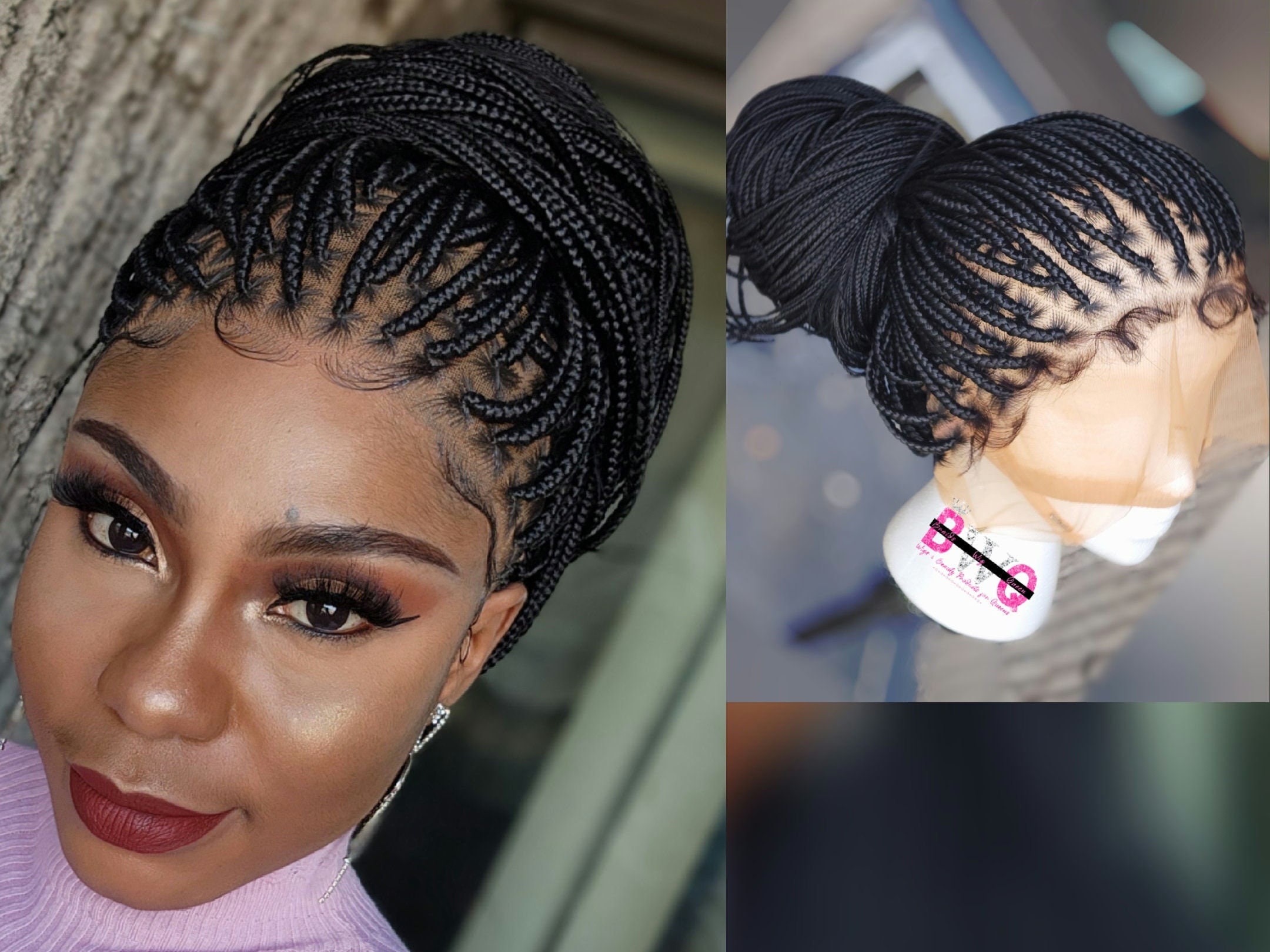 Small Knotless Box Braid Wig full Lace - Etsy