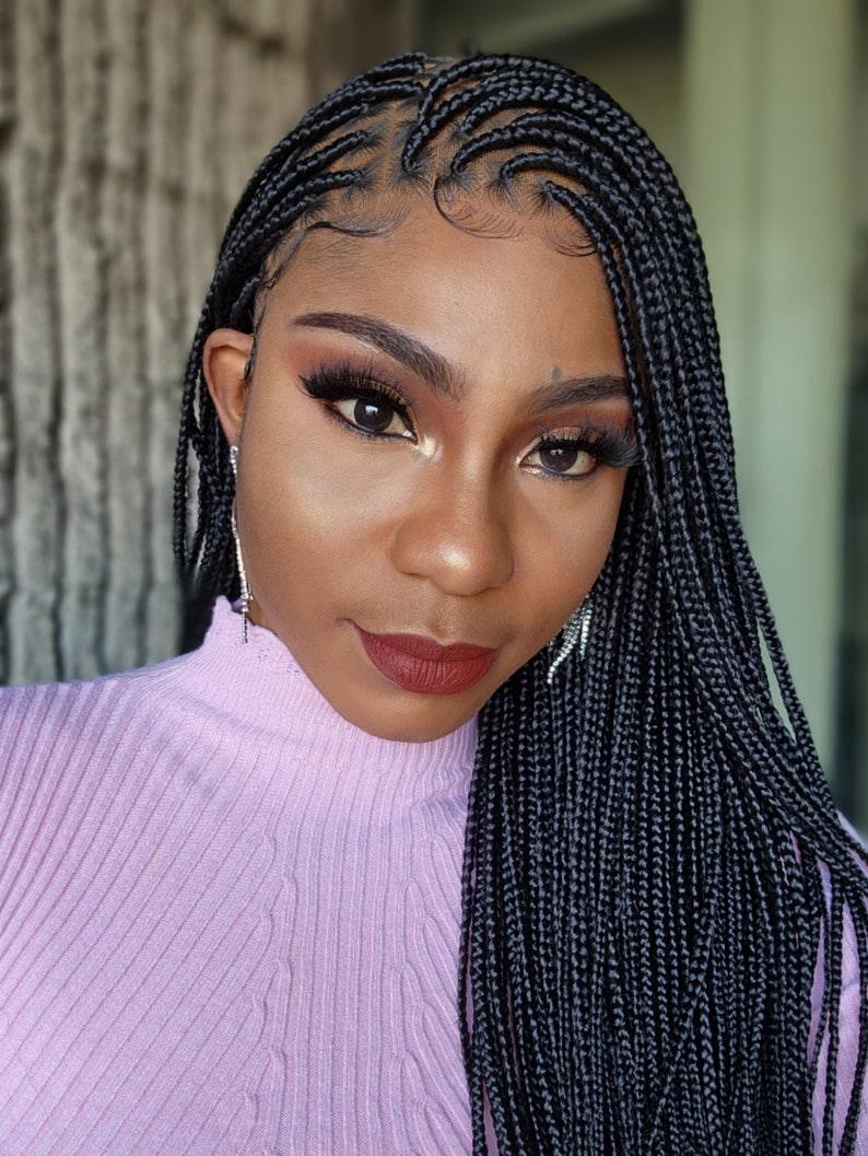 Small Knotless Box Braid Wig full Lace - Etsy