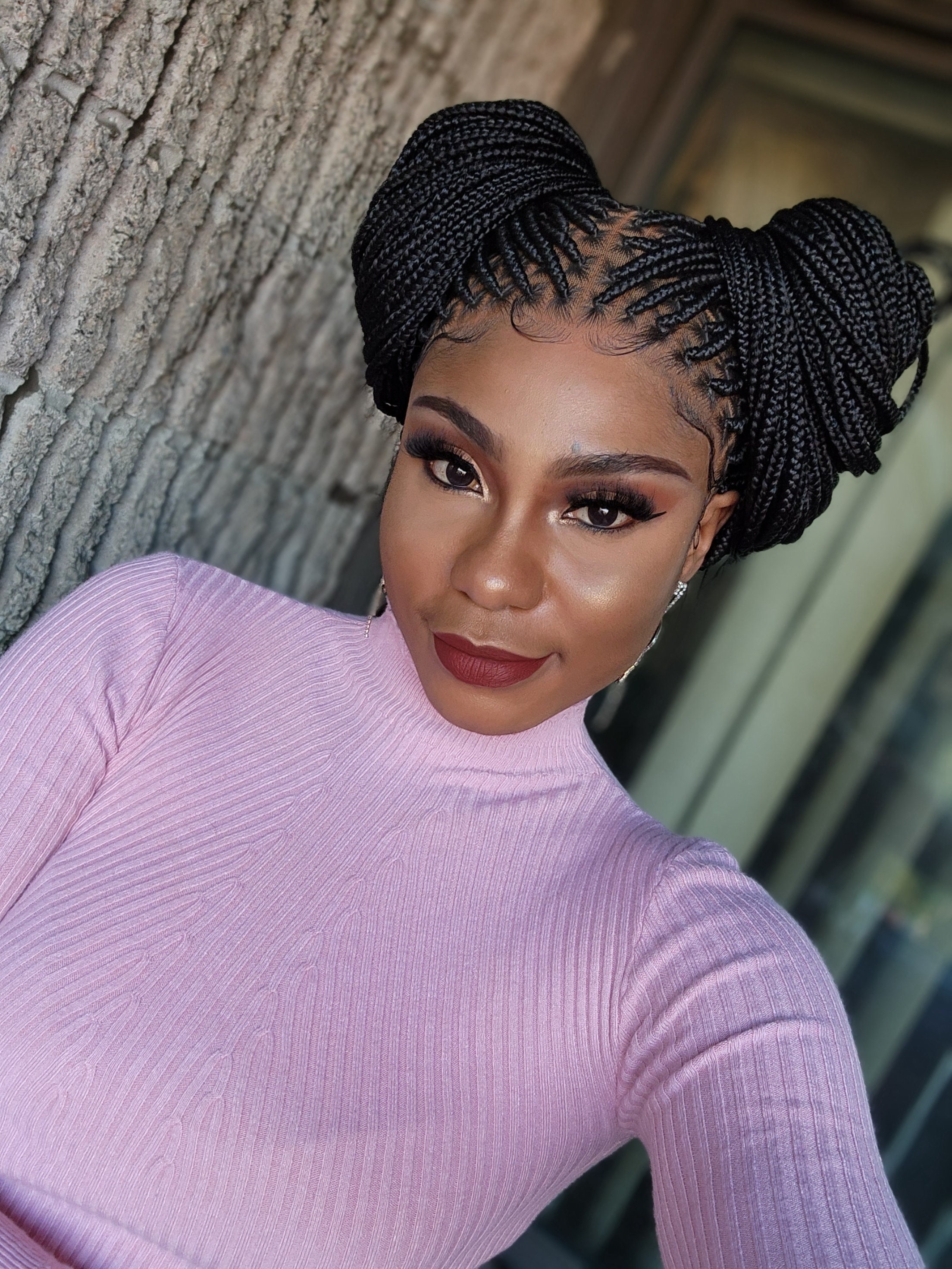 Small Knotless Box Braid Wig full Lace - Etsy