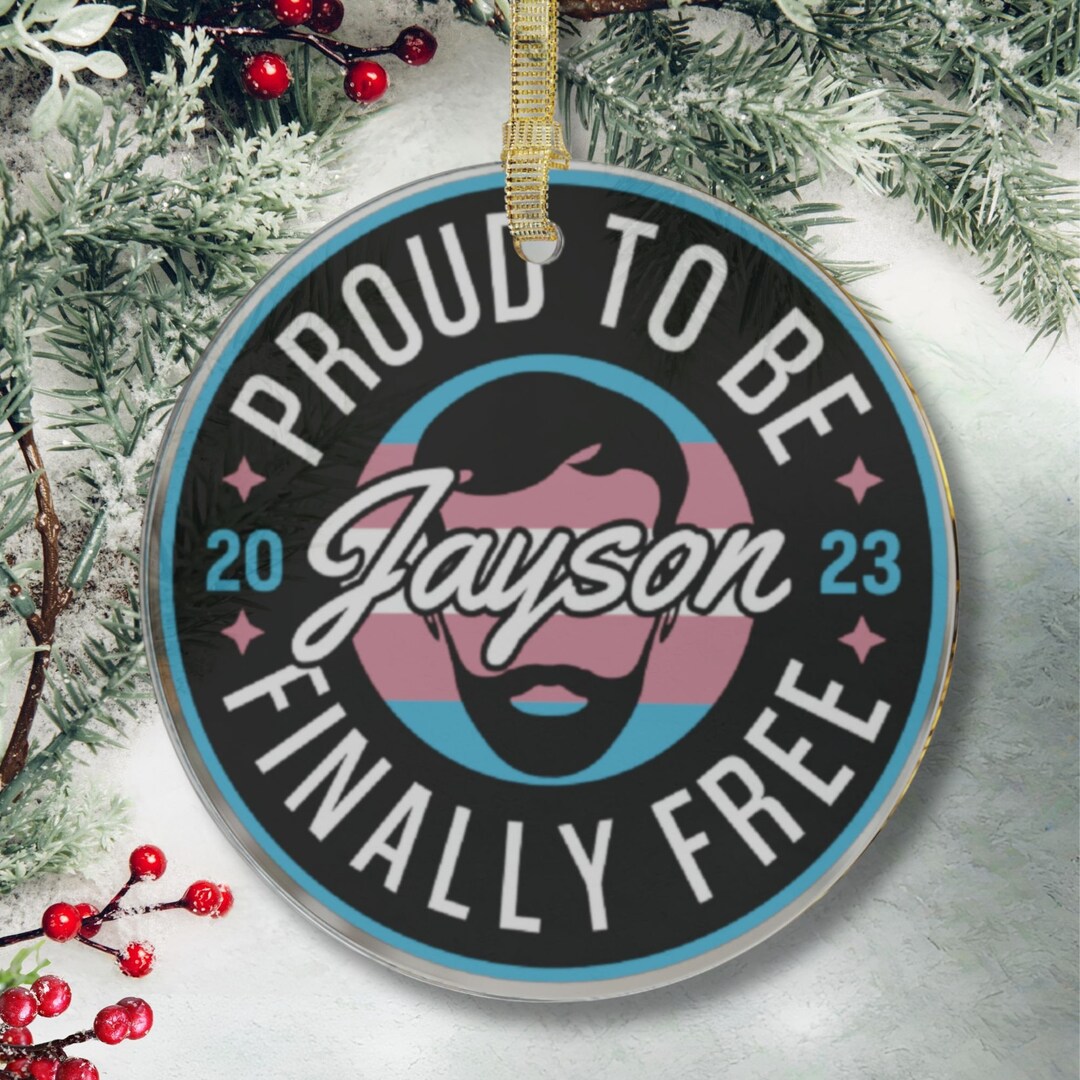Proud Trans Man Gift, Trans Male Pride, LGBTQ Holiday Gift, Ornament ...