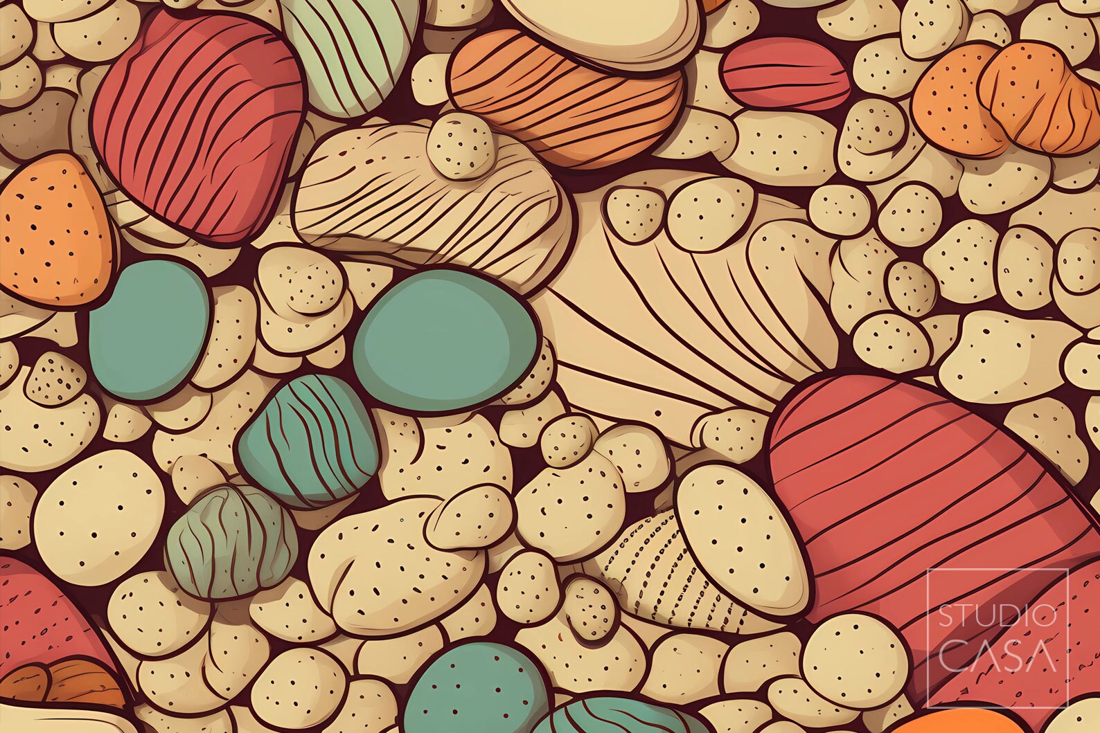 River Pebbles Digital Download Paper Seamless Printable - Etsy