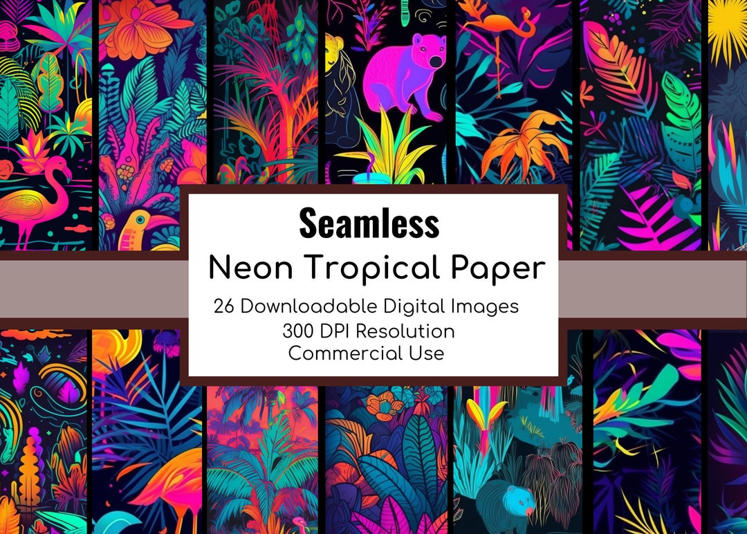 Glow Digital Paper, Neon Background, Cyberpunk Paper Pack, for ...
