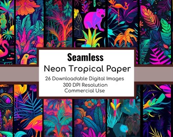 Glow Digital Paper, Neon Background, Cyberpunk Paper Pack, for ...