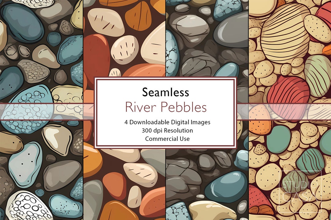 River Pebbles Digital Download Paper Seamless Printable - Etsy