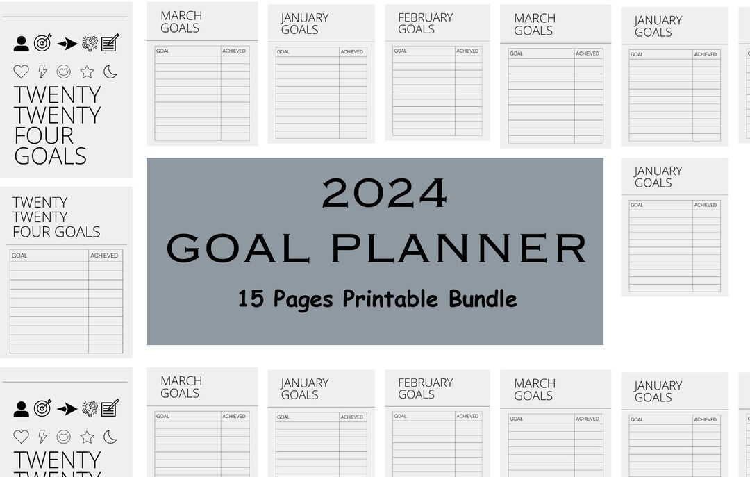 Goal Planner BUNDLE, 2024 Goals Tracker, SMART Goal Setting Kit, New ...