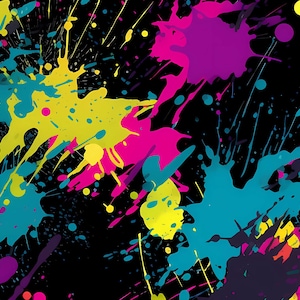 Vibrant Neon Paint Splatter Digital Paper Pack Instant Download ...