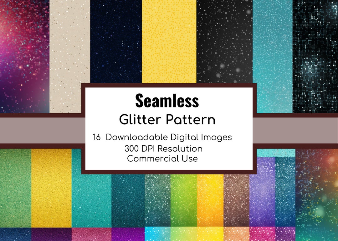 16 Glitter Digital Paper, Commercial Use JPEG Glittered Paper, Rainbow ...