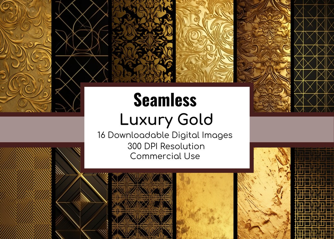 Luxury Gold Digital Paper, Seamless Gold Textures, Gold Glitter ...