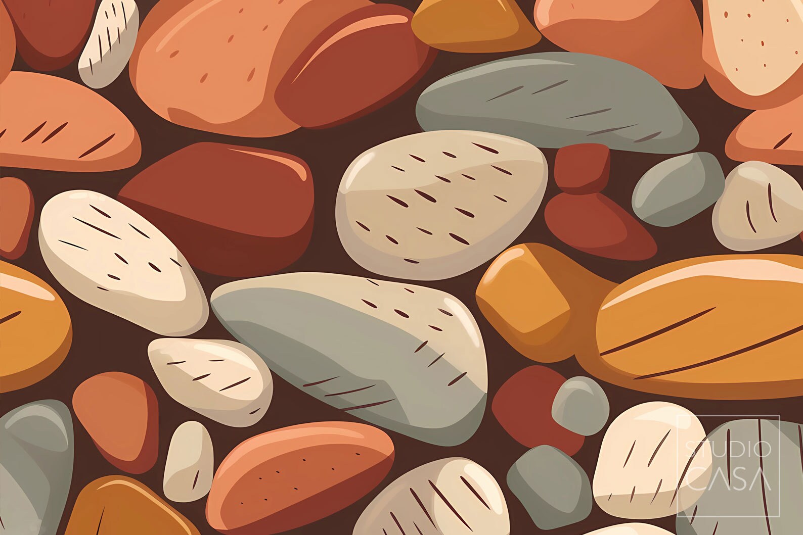 River Pebbles Digital Download Paper Seamless Printable - Etsy