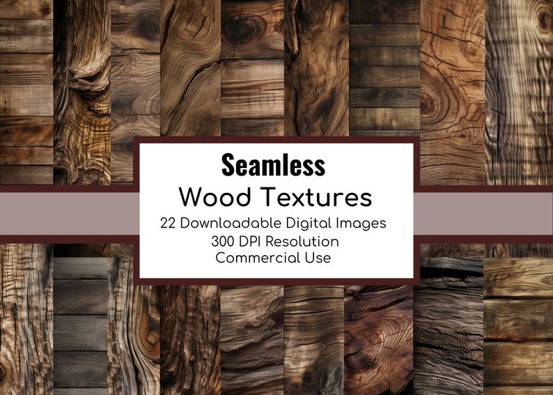 Seamless Wood Textures Digital Paper, Rustic Wood Digital Paper Pack ...
