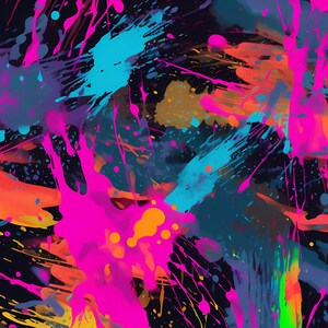 Vibrant Neon Paint Splatter Digital Paper Pack Instant Download ...