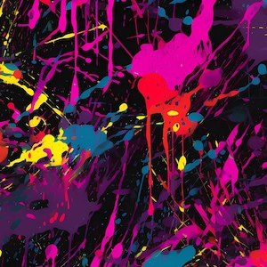 Vibrant Neon Paint Splatter Digital Paper Pack Instant Download ...