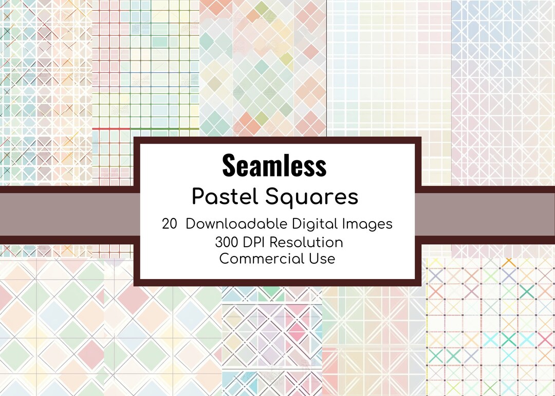 SALE Grid Check Digital Paper, Seamless, Crosshatch Squares, Pastel ...