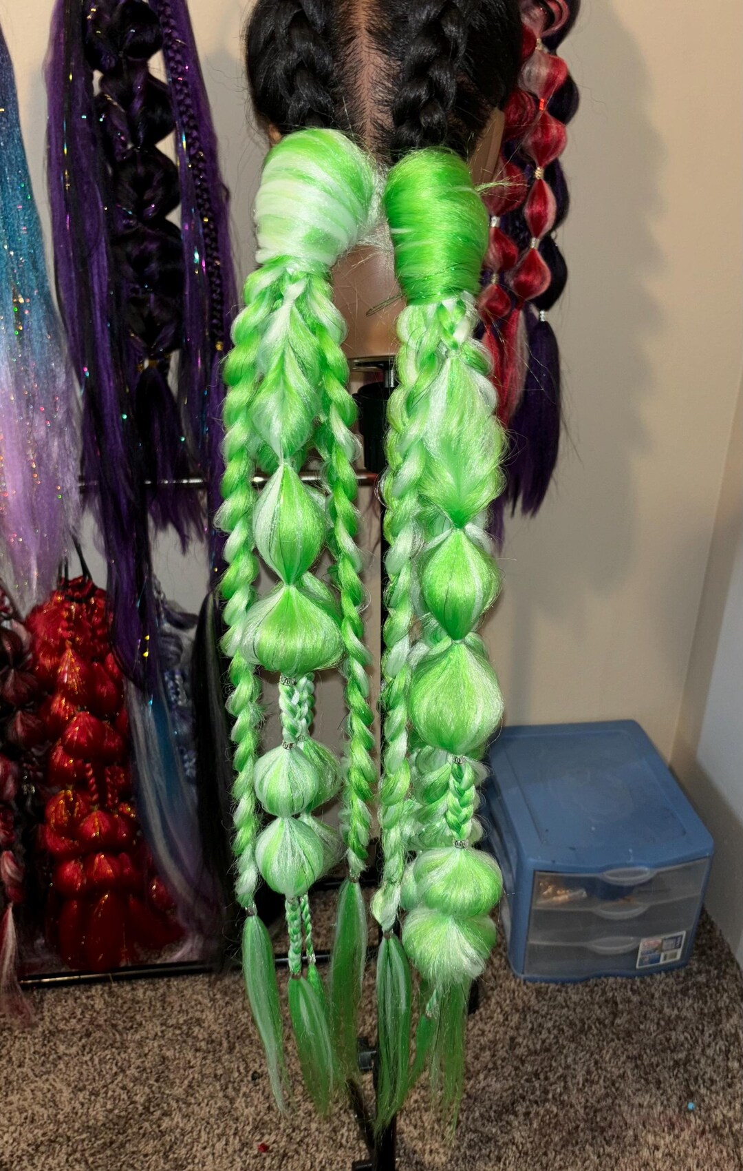 Lime Green Pigtail Extensions - Etsy