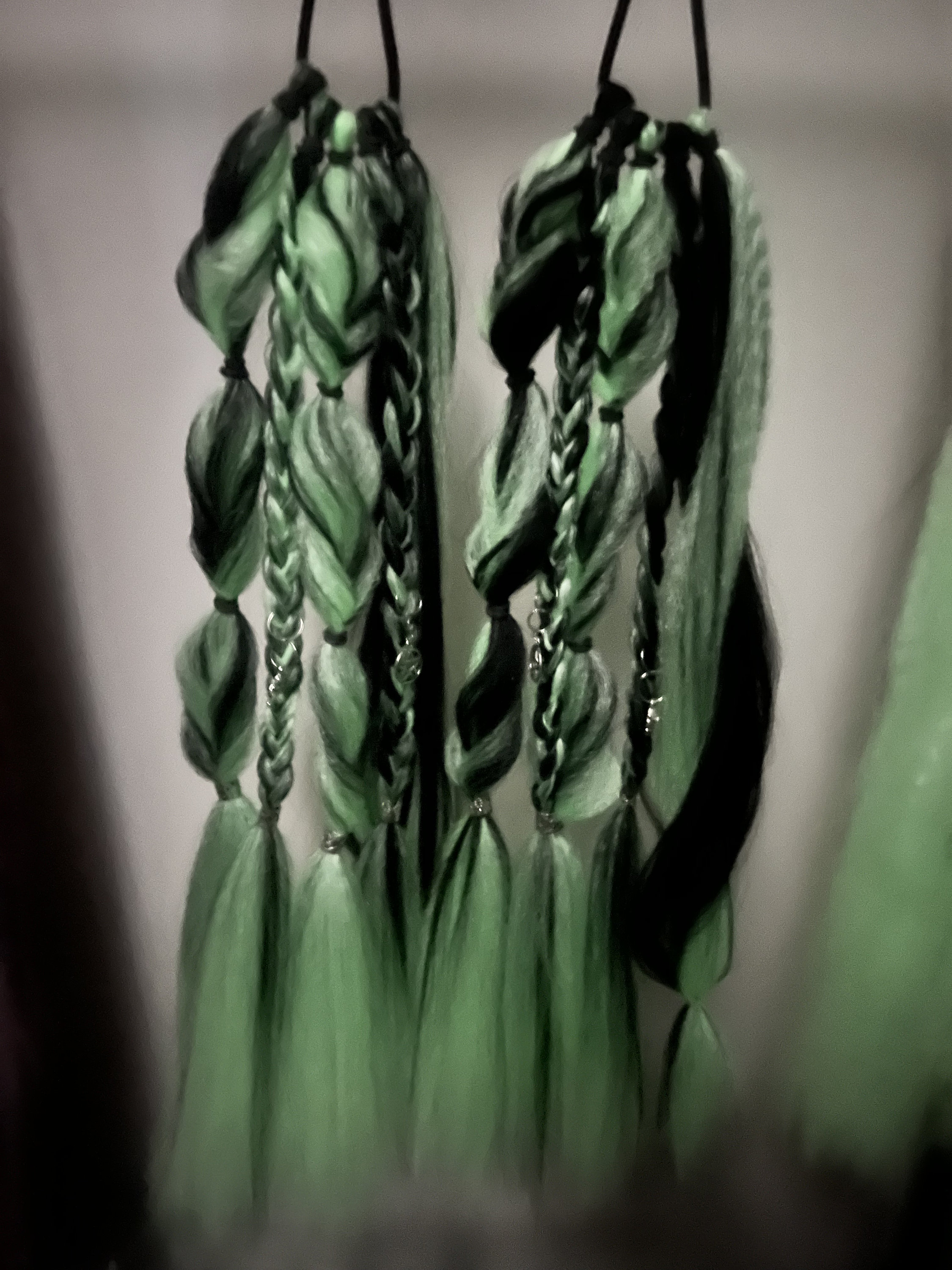 Black/white Blend Glow-in-the Dark Pigtail Extensions 2 20 - Etsy