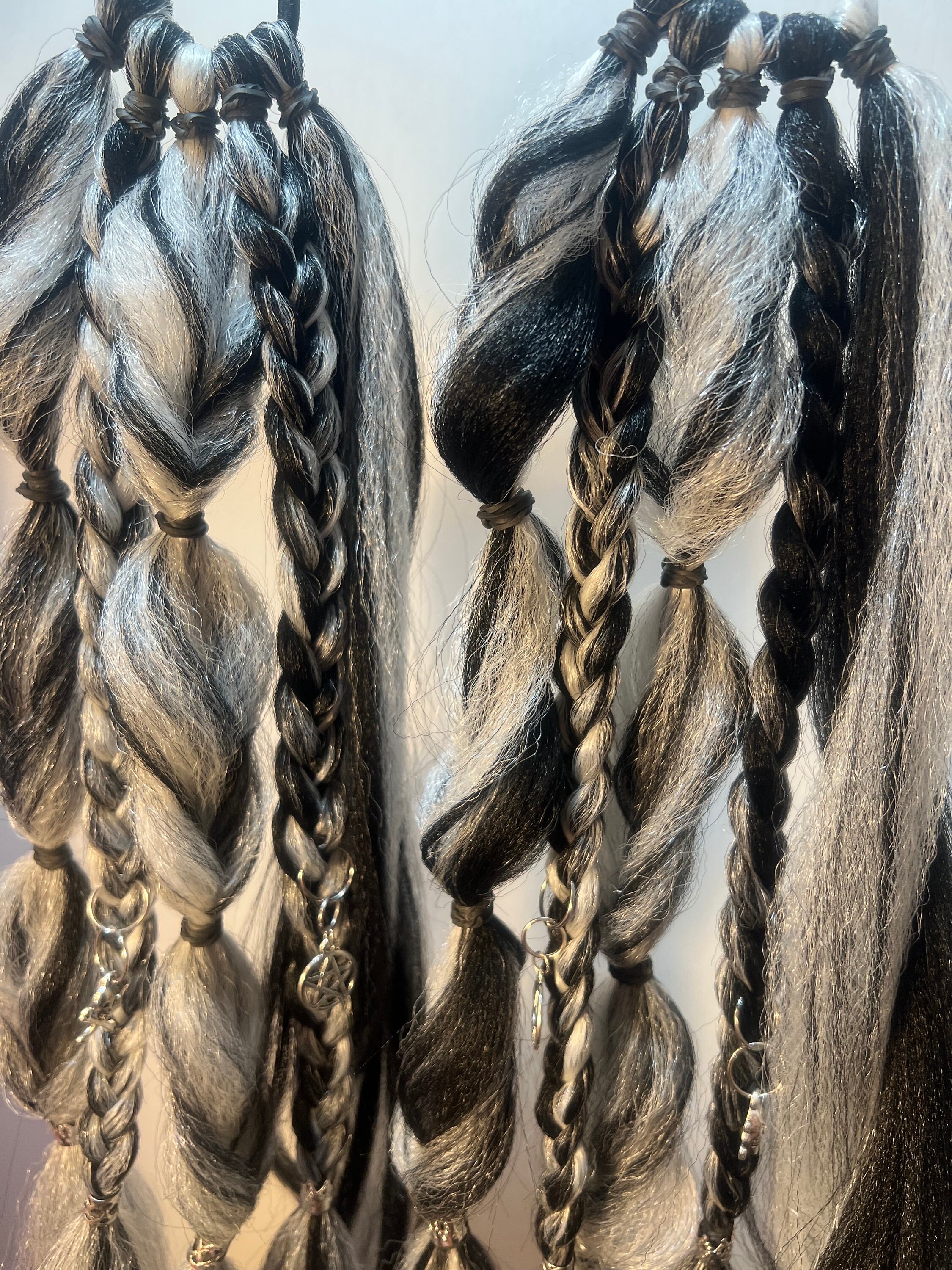 Black/white Blend Glow-in-the Dark Pigtail Extensions 2 20 - Etsy