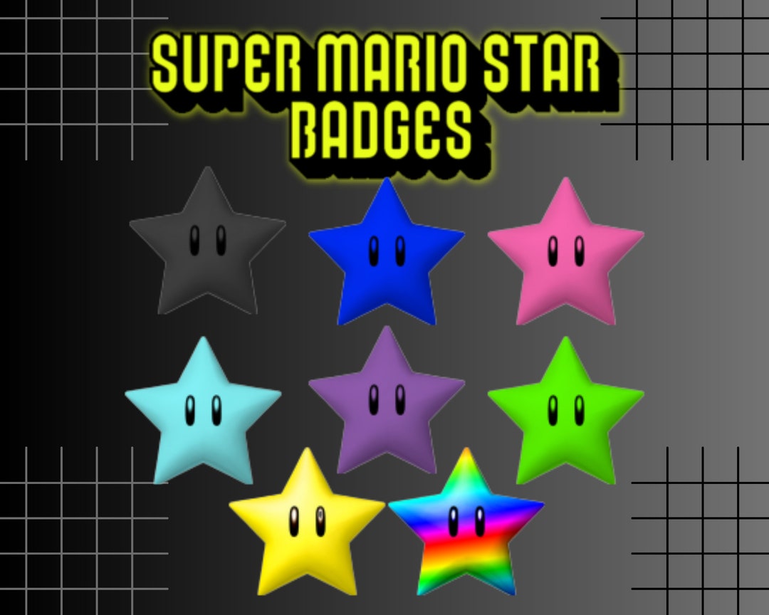 8x Super Mario Star Sub Badges - Etsy