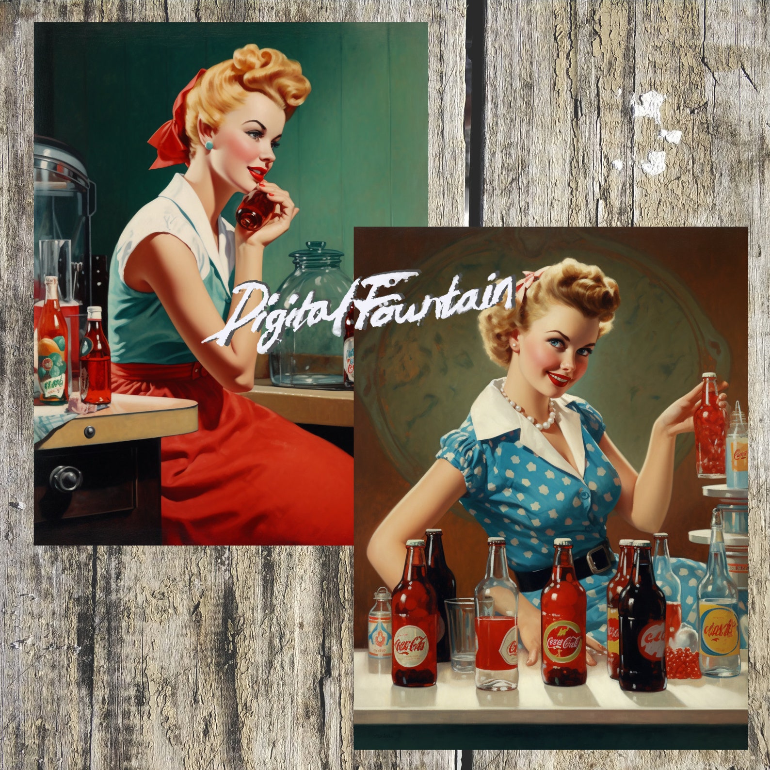 Vintage Coca-cola Prints 1950s Soda Shop Wall Decor Art Instant ...