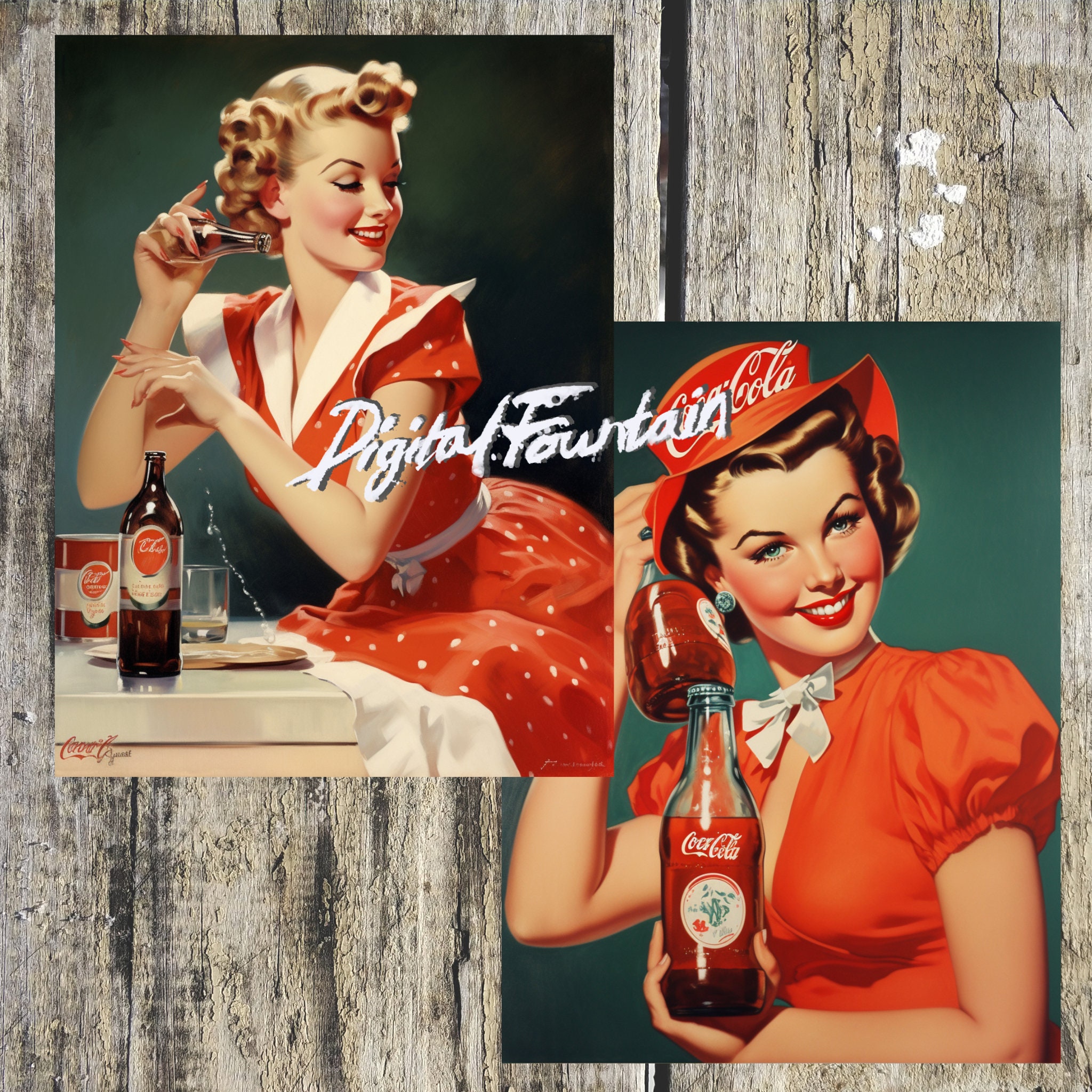 Vintage Coca-cola Prints 1950s Soda Shop Wall Decor Art Instant ...