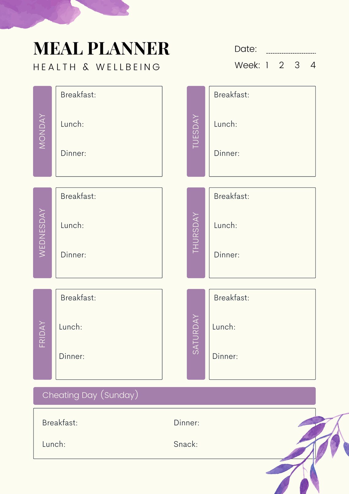 Digital Personal Diet Planner, Meal Tracker, Healthy Eating, Weight ...