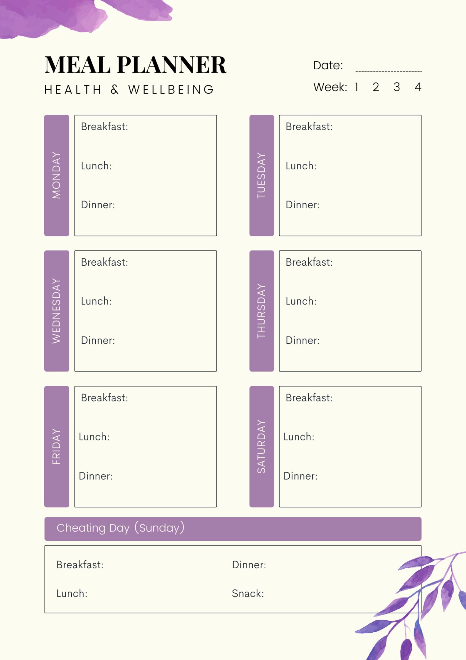 Digital Personal Diet Planner, Meal Tracker, Healthy Eating, Weight ...