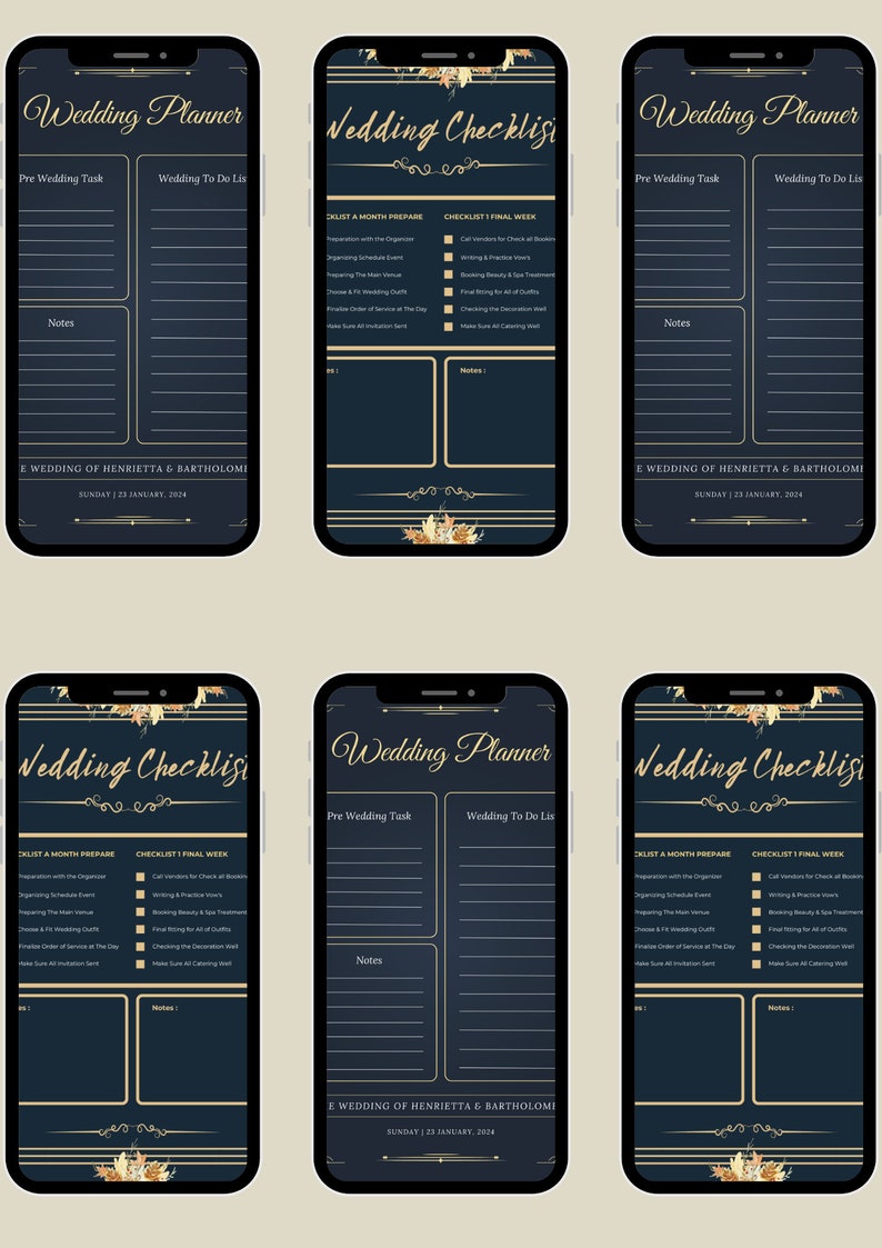 Editable Wedding Planner and Checklist - Etsy