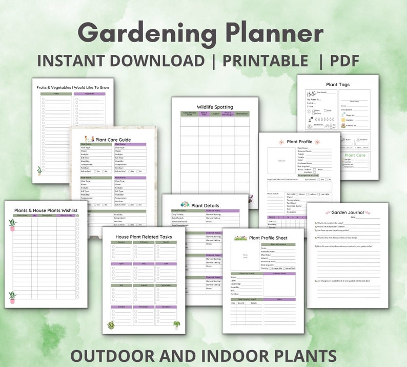 Gardening Planner Printable Garden Planner Plant Planner - Etsy