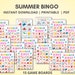 Summer Printable Bingo, Unique Bingo Cards, Kids' Summer Camp Activity ...