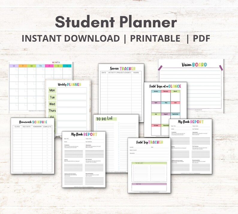 Student Planner Printable, Academic Planner Printable, High School ...