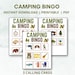 Camping Bingo for Kids, 20 Printable Bingo Boards, Camping Games ...