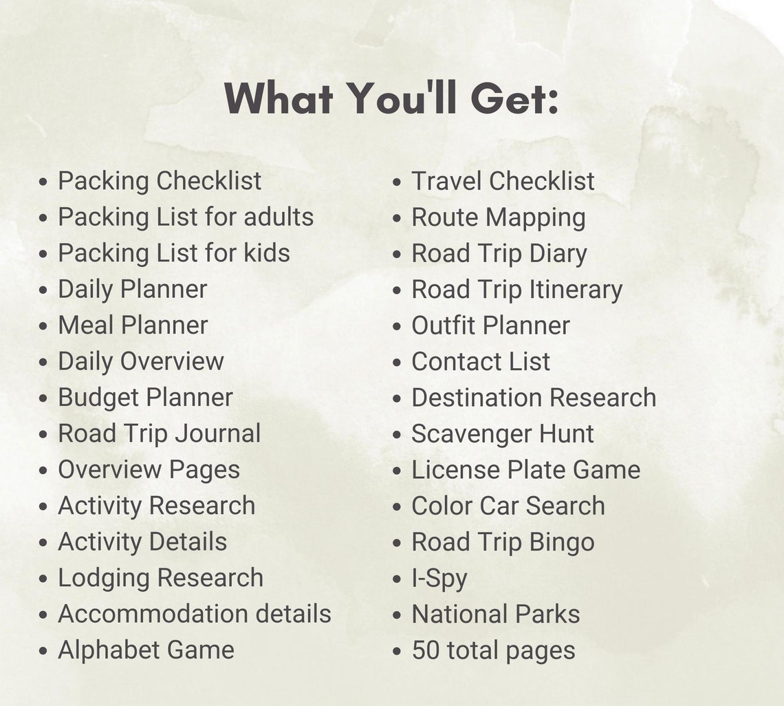 Ultimate Road Trip Planner, Printable Road Trip Planner Bundle, Family ...
