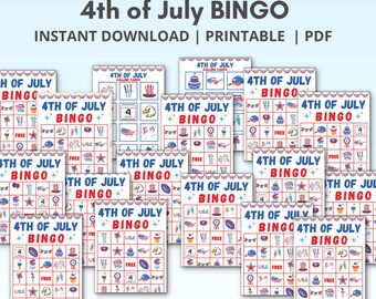 Printable 4th of July Bingo Game Independence Day Celebration Bingo ...