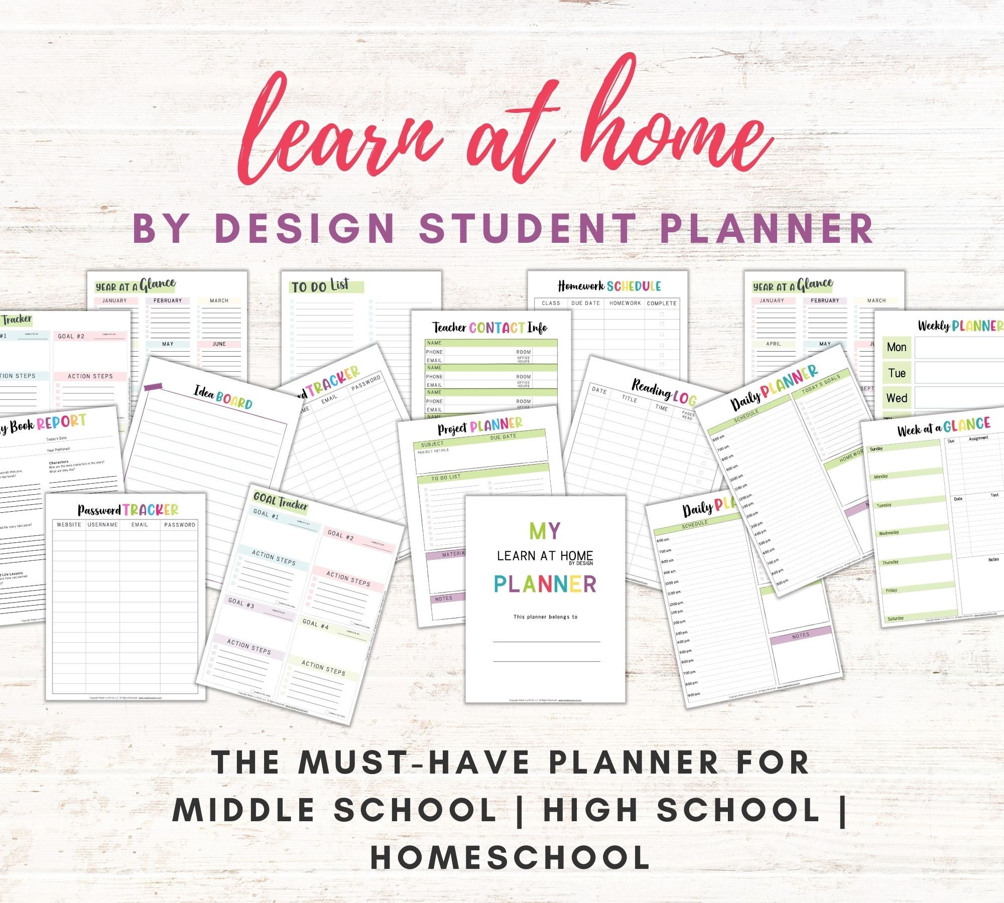 Student Planner Printable, Academic Planner Printable, High School ...