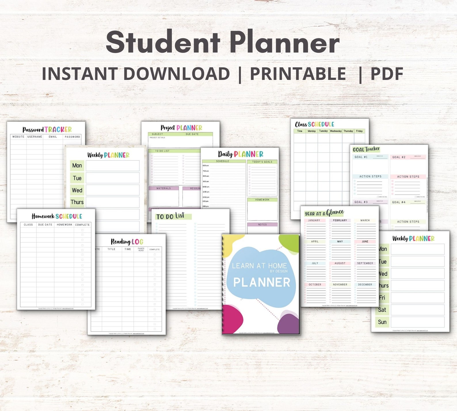 Student Planner Printable, Academic Planner Printable, High School ...