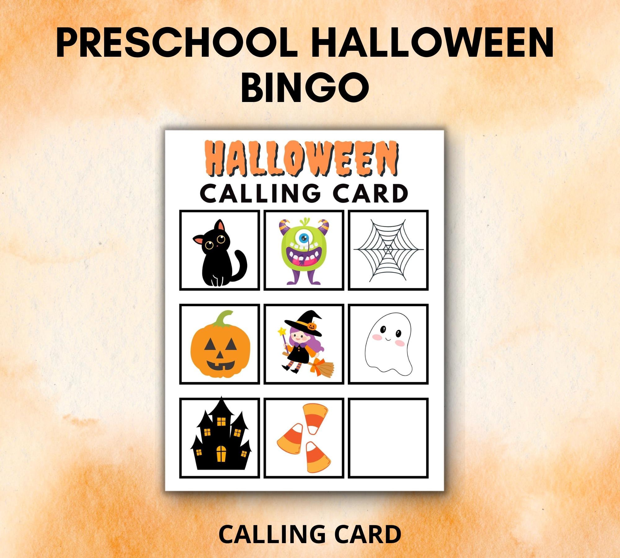 Preschool Halloween Bingo, Kids' Halloween Activity, Halloween Game ...