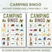 Camping Bingo for Kids, 20 Printable Bingo Boards, Camping Games ...