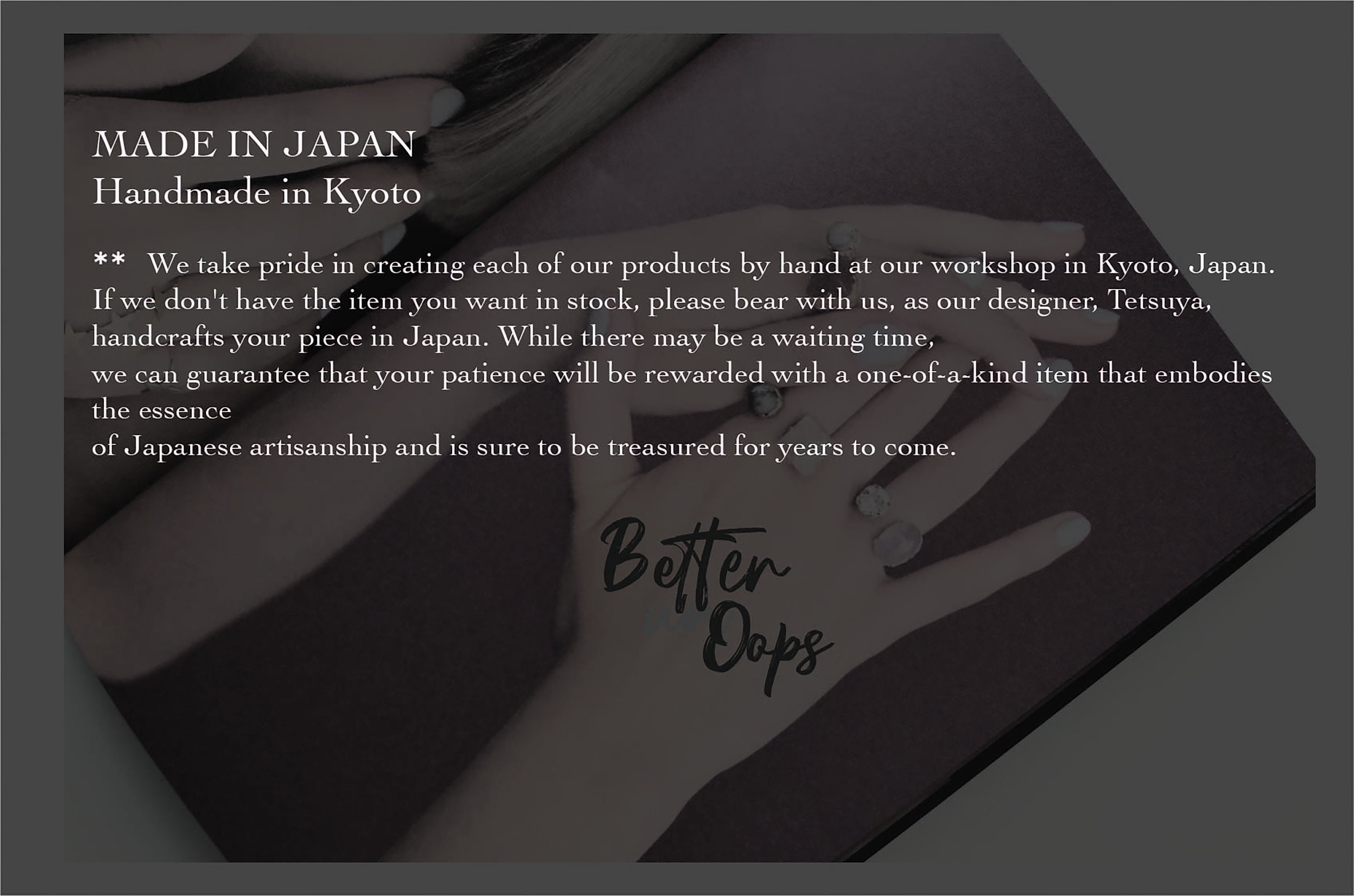 100% Handcrafted in Kyoto, Japan in Tradition Japanese Artisanship ...