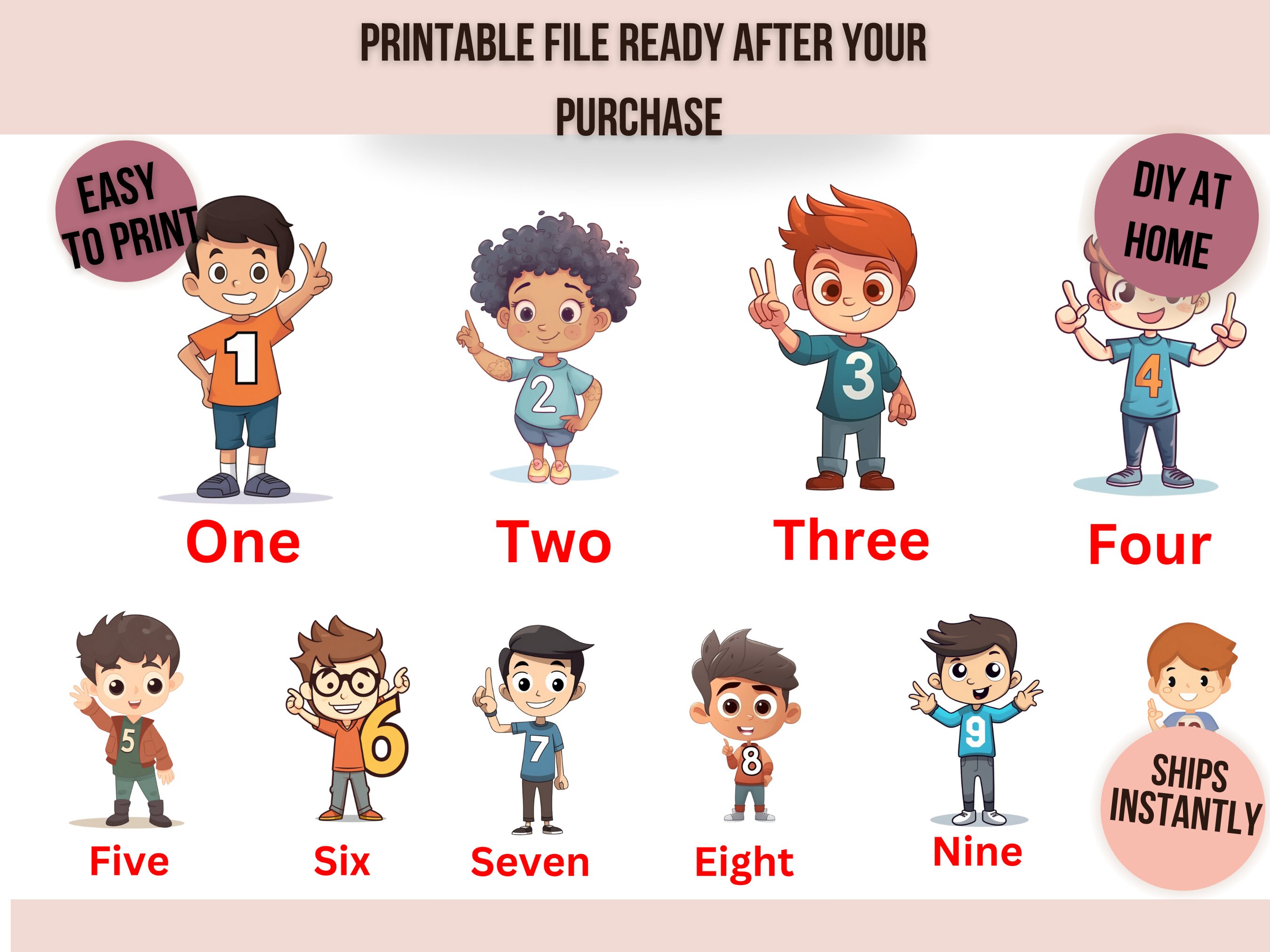 Printable Number Flashcards for Kids 32 Free Animal - Etsy