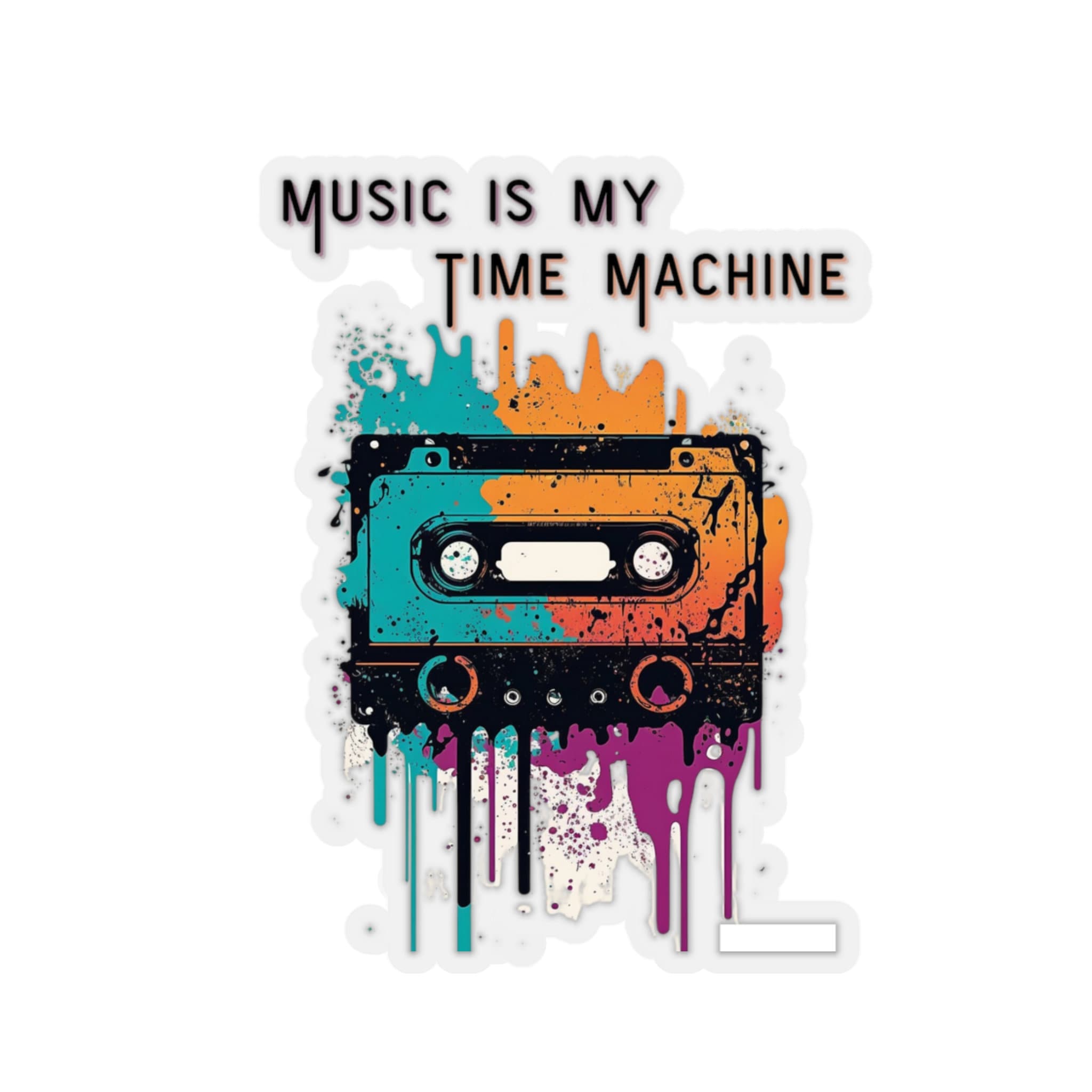 Graffiti Cassette Tape Stickers, Music Time Machine Quote, Kiss-cut ...