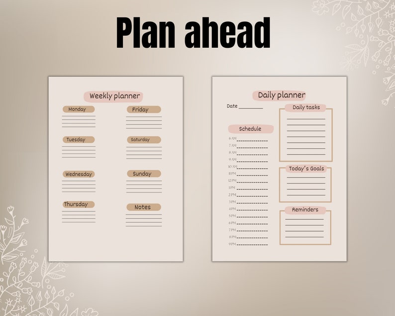 Printable Weekly Planner Bundle. Daily Planner Pdf, Productive, Self ...
