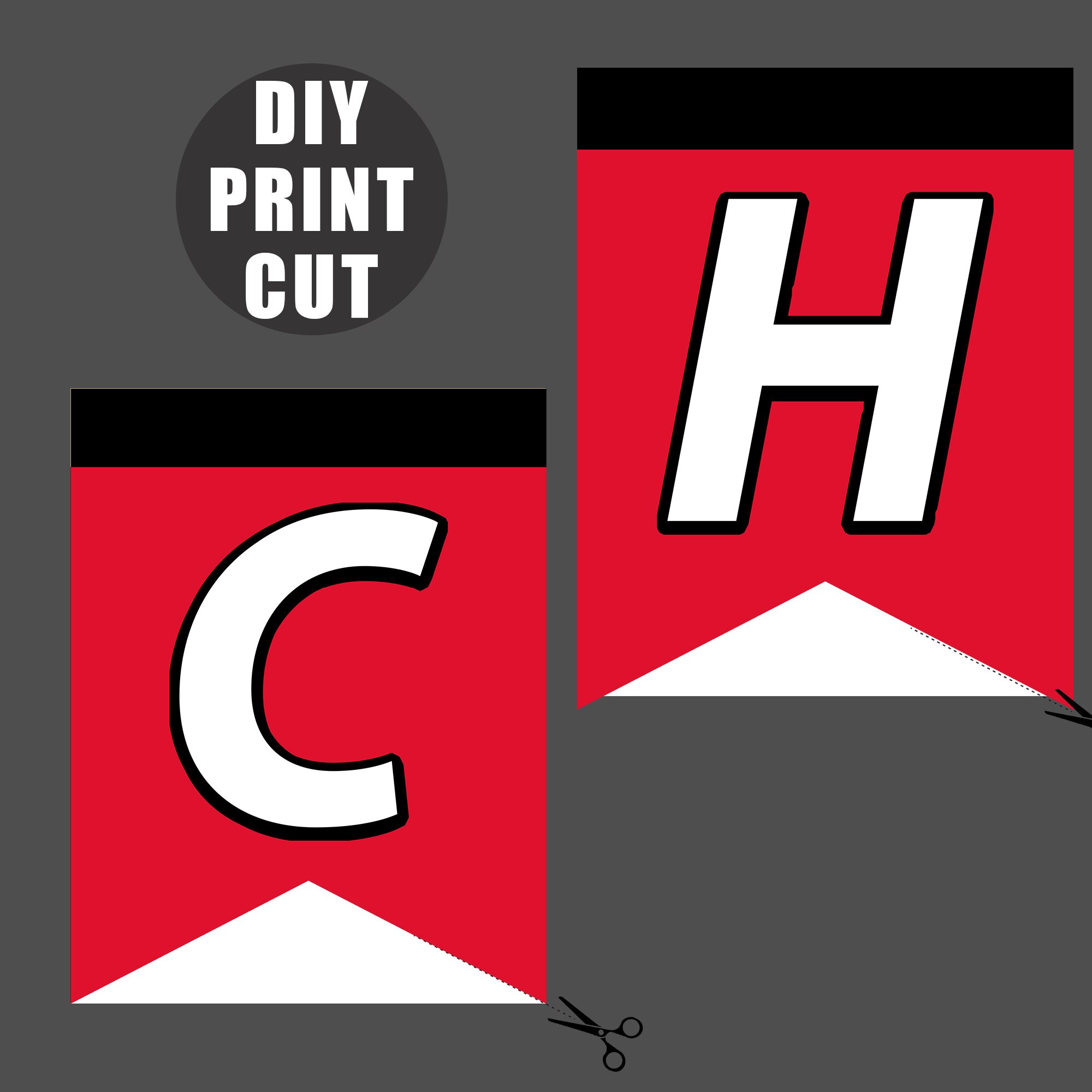 Printable Chiefs Football Party Banner - DIY Banner Kit Kansas City - Etsy